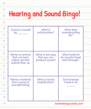 Print 100+ Hearing and Sound Bingo! Cards