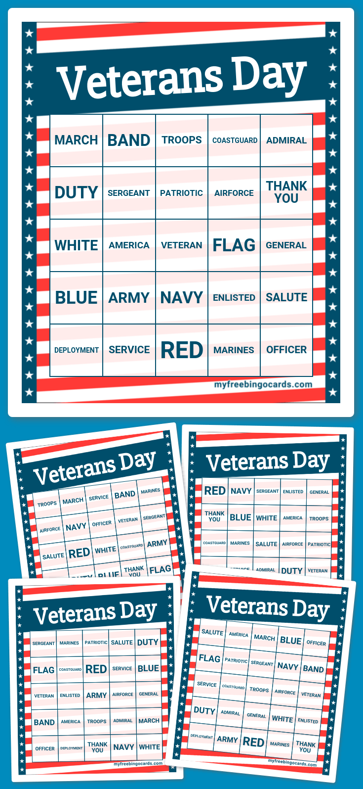 Virtual Veterans Day Bingo