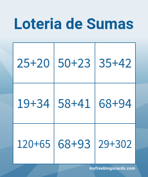 Print 100+ Loteria de Sumas Bingo Cards