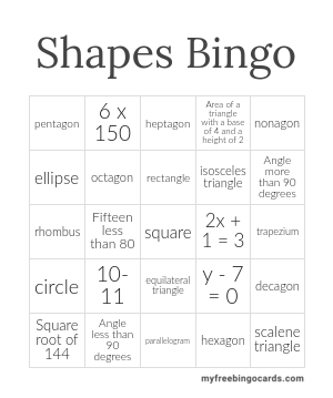 Shapes Bingo