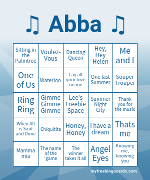 Abba ♫ Bingo