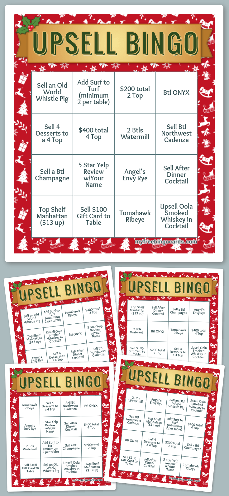 Virtual UPSELL BINGO