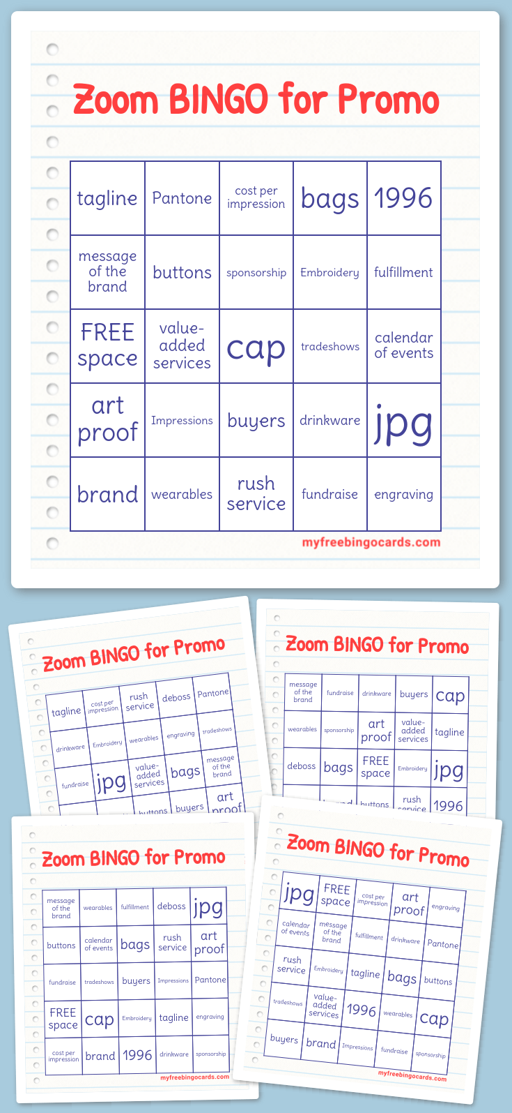 Virtual Zoom BINGO for Promo