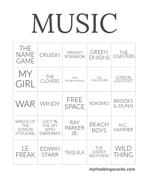 MUSIC BINGO