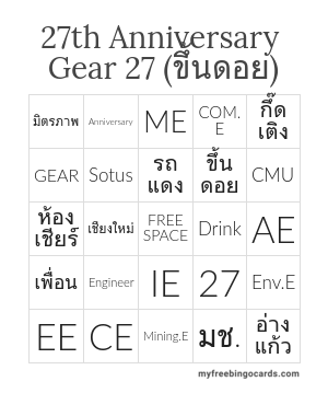 27th Anniversary Gear 27… Bingo