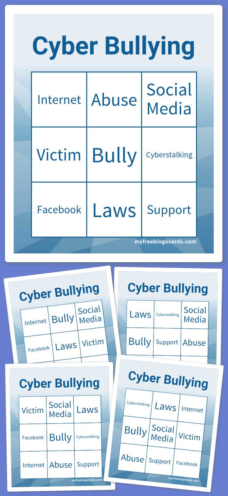 Virtual Cyber Bullying Bingo