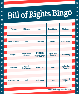 Bill of Rights Bingo