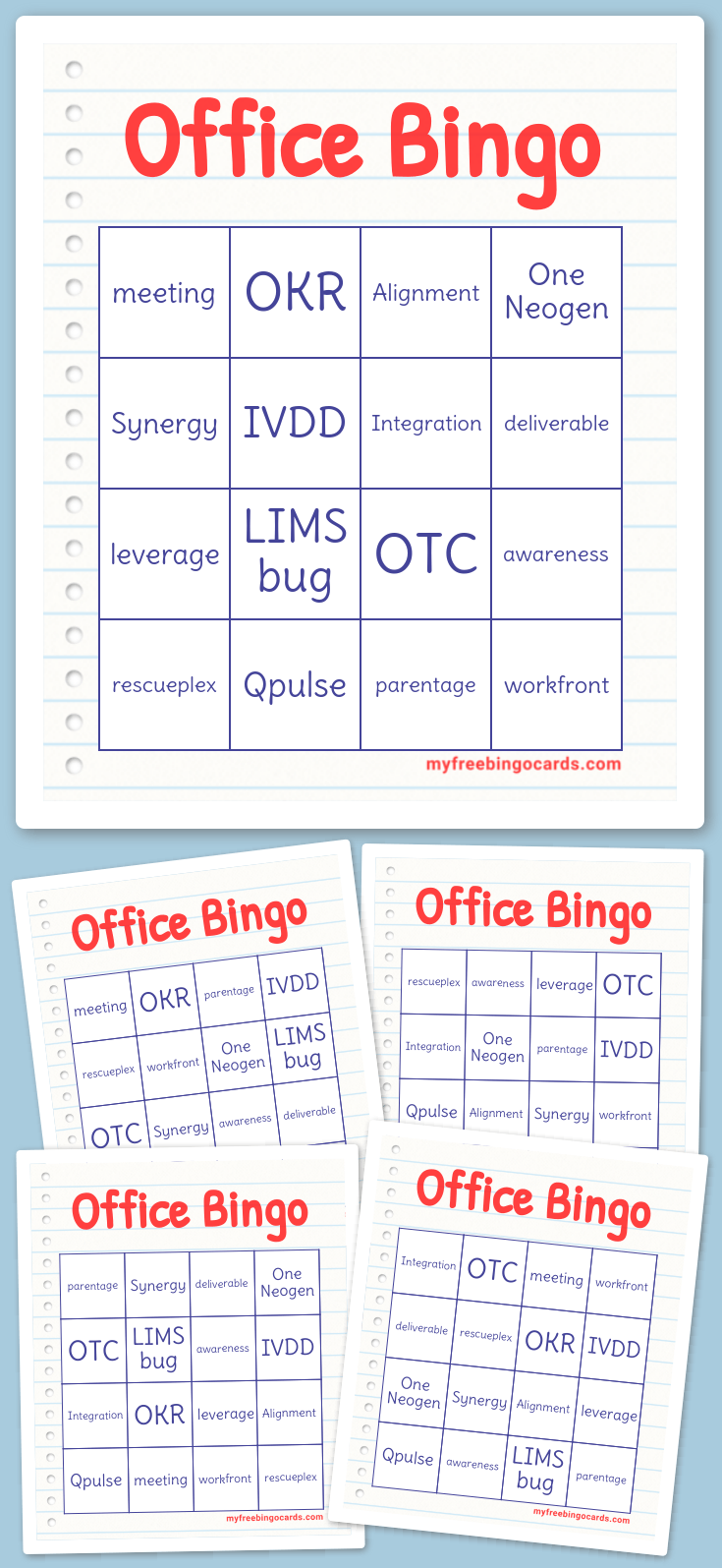 Virtual Office Bingo