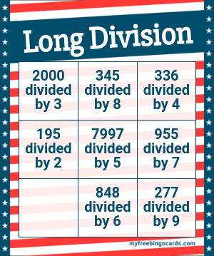 Long Division Bingo
