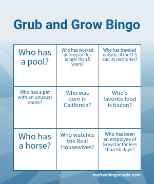 Print 100+ Grub and Grow Bingo Cards