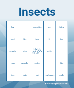 Print 100+ Insects Bingo Cards