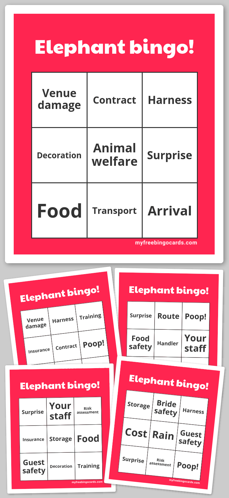 Virtual Elephant bingo!