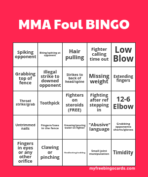 Print 100+ MMA Foul BINGO Cards