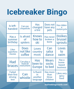 Icebreaker Bingo