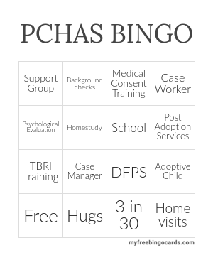 PCHAS BINGO