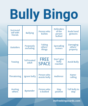 Print 100+ Bully Bingo Cards
