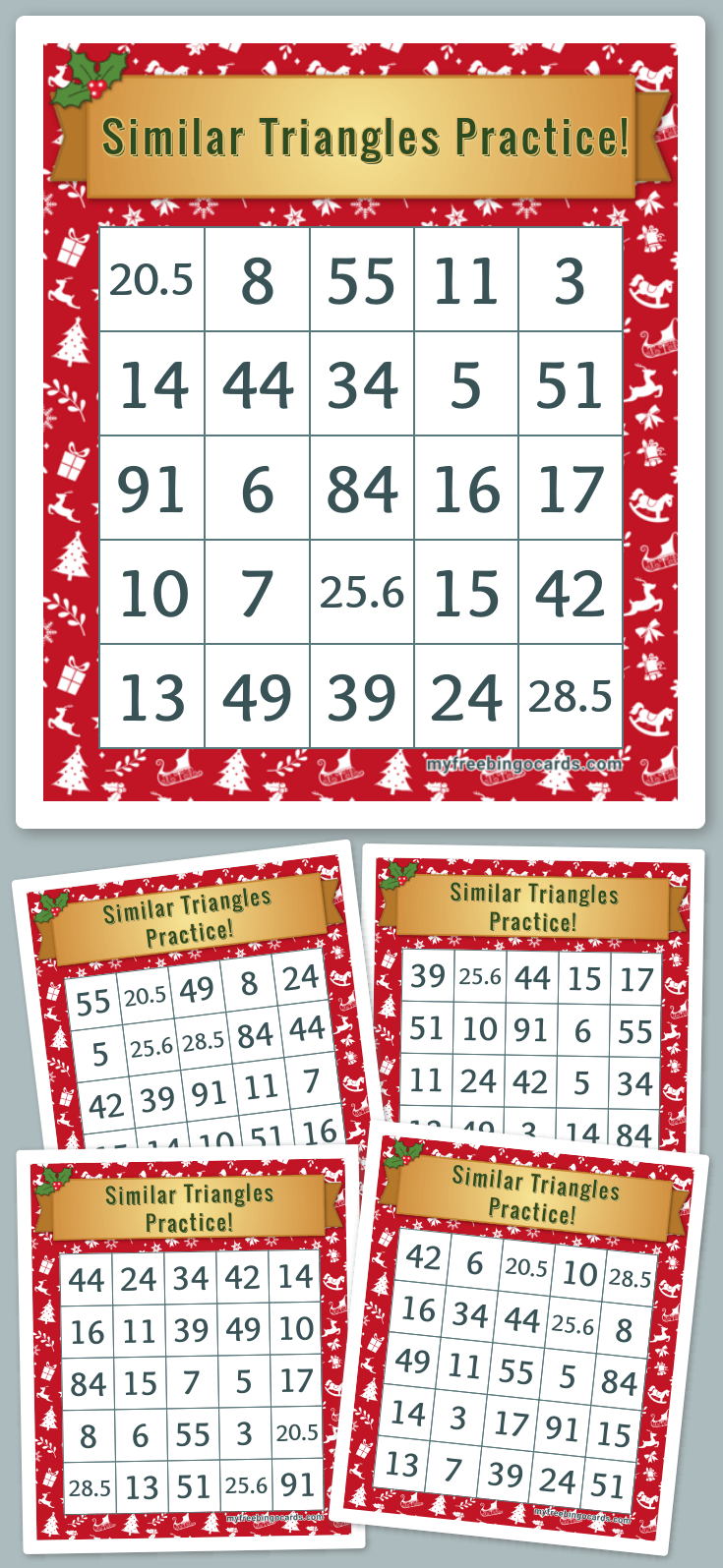 Virtual Similar Triangles Practice! Bingo