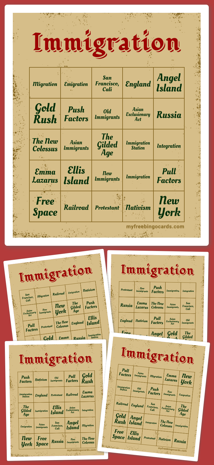 Virtual Immigration Bingo