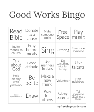 Good Works Bingo