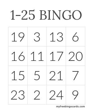 1-25 BINGO