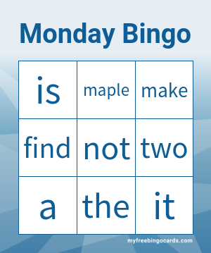 Print 100+ Monday Bingo Cards