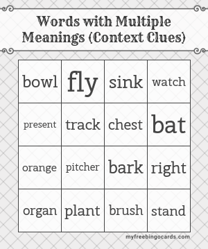 Words with Multiple Meanings (Context… Bingo