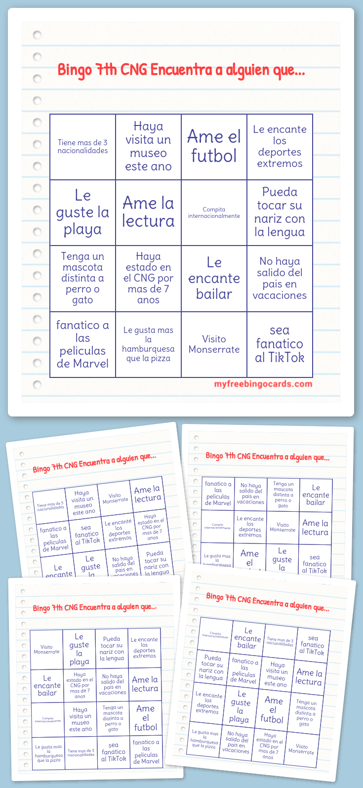 Virtual Bingo 7th CNG Encuentra a alguien que...