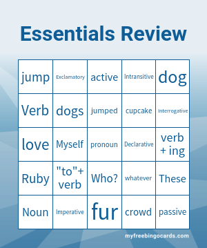 Essentials Review Bingo