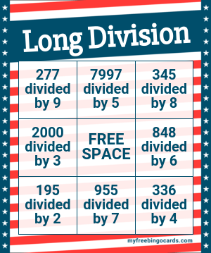 Long Division Bingo