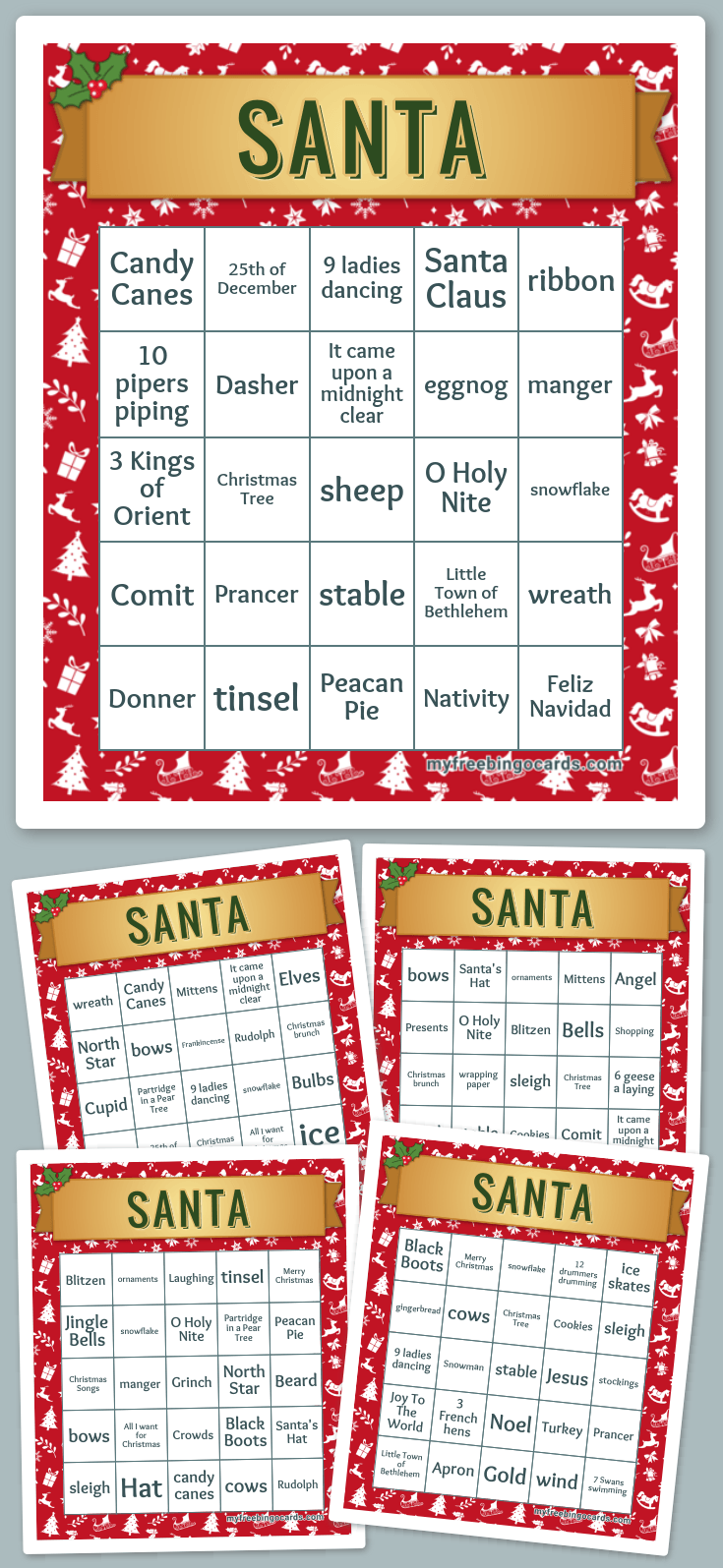 Virtual SANTA BINGO