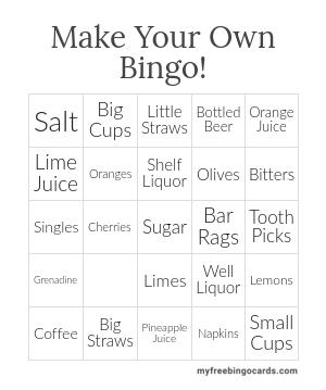 Print 100+ Make Your Own Bingo! Cards