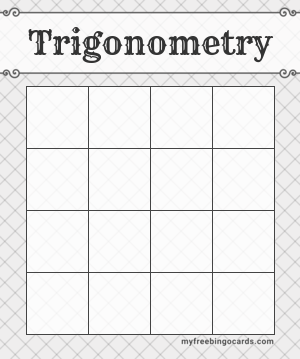 Trigonometry Bingo