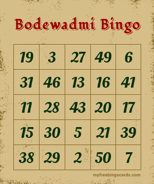 Bodewadmi Bingo