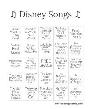Disney Songs ♫ Bingo