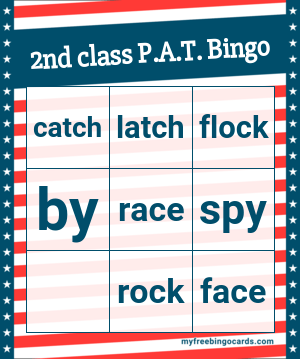 2nd class P.A.T. Bingo