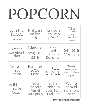 POPCORN BINGO
