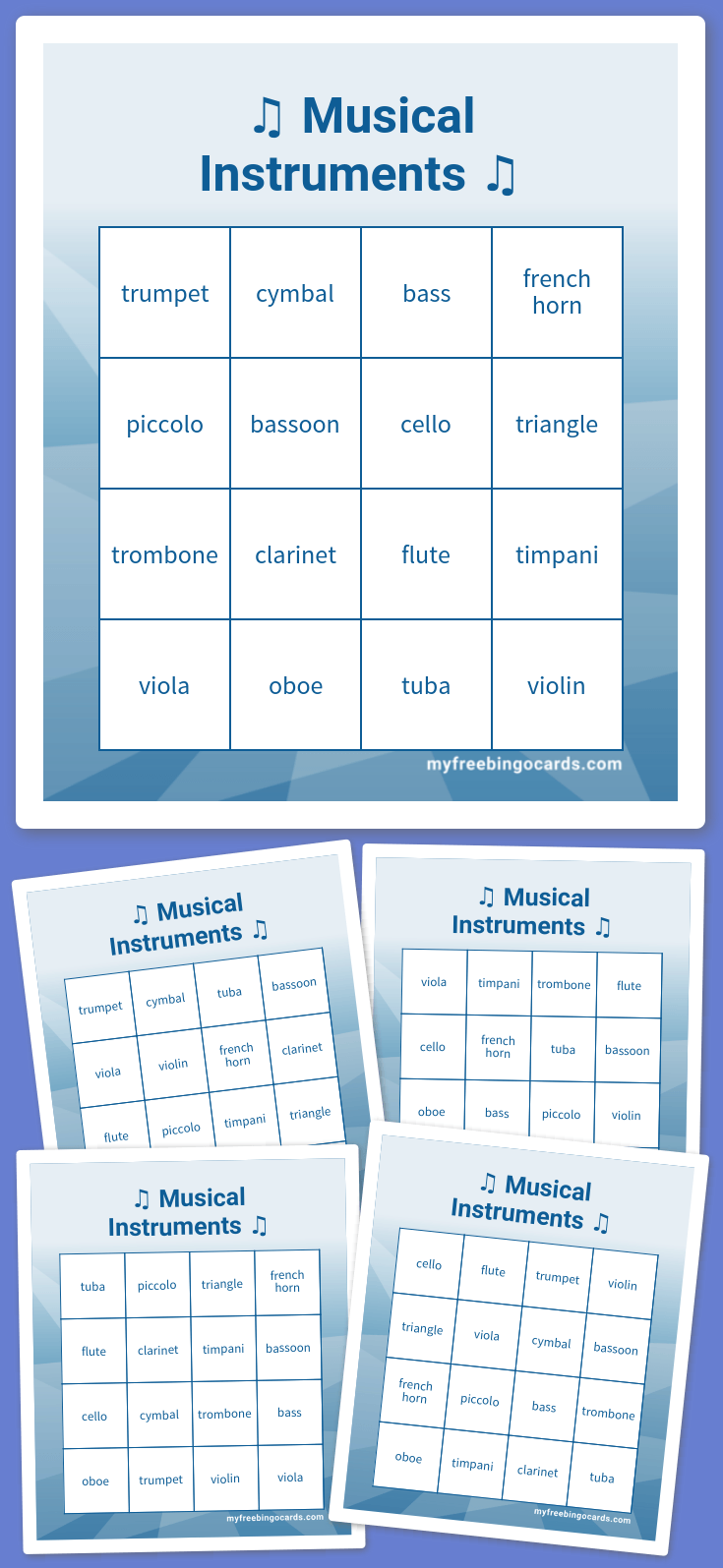 Virtual ♫ MusicalInstruments ♫ Bingo