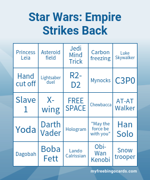 Star Wars: Empire Strikes Back Bingo