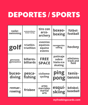 DEPORTES / SPORTS BINGO