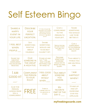Self Esteem Bingo