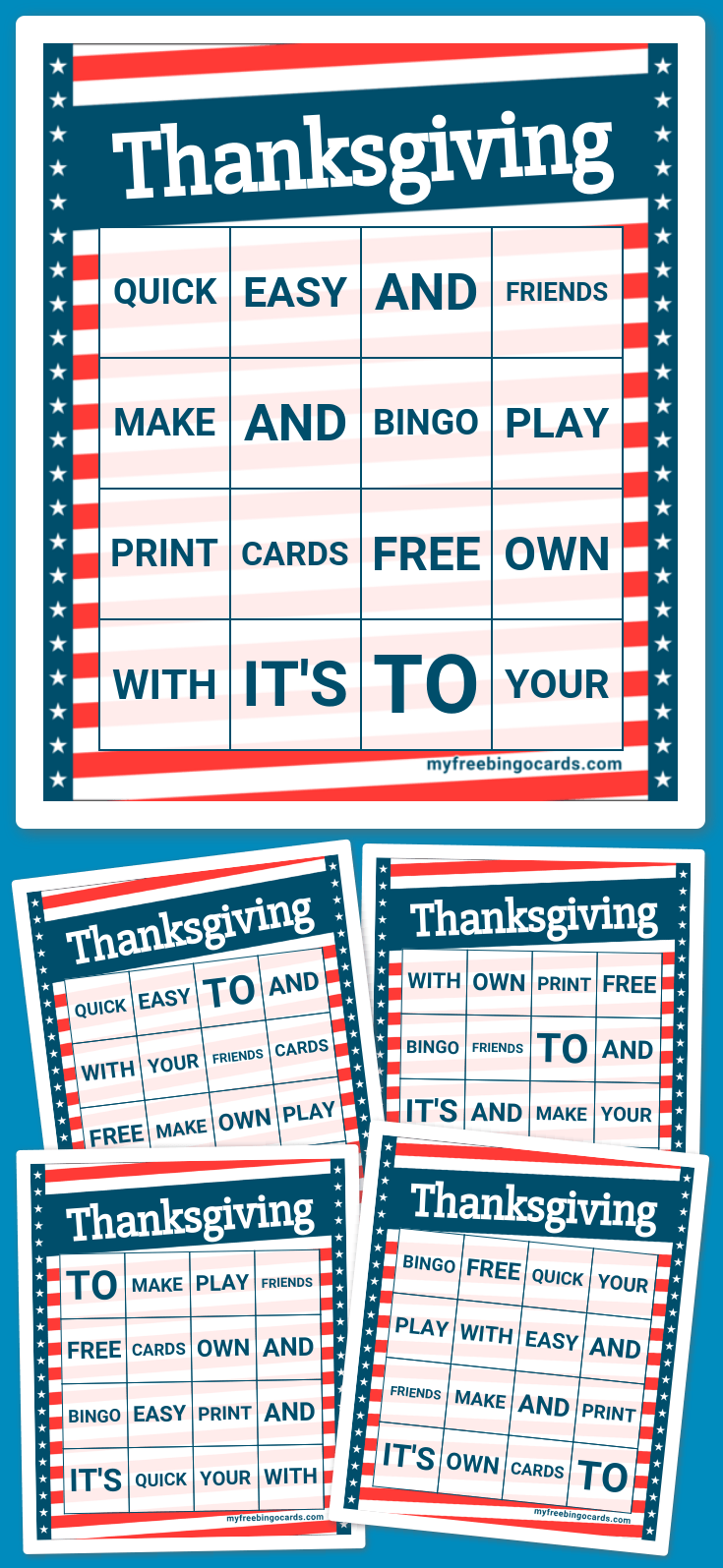Virtual Thanksgiving Bingo