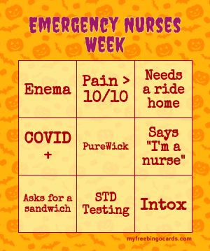 Emergency Nurses Week Bingo