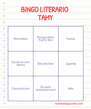 BINGO LITERARIO TAMY