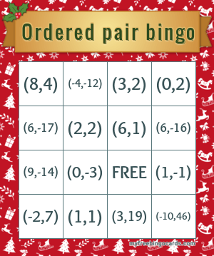 Ordered pair bingo