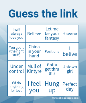 Guess the link Bingo