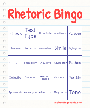 Print 100+ Rhetoric Bingo Cards