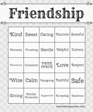 Friendship Bingo