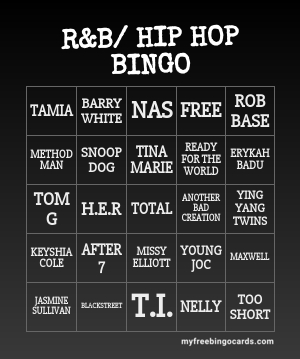 R&B/ HIP HOP BINGO