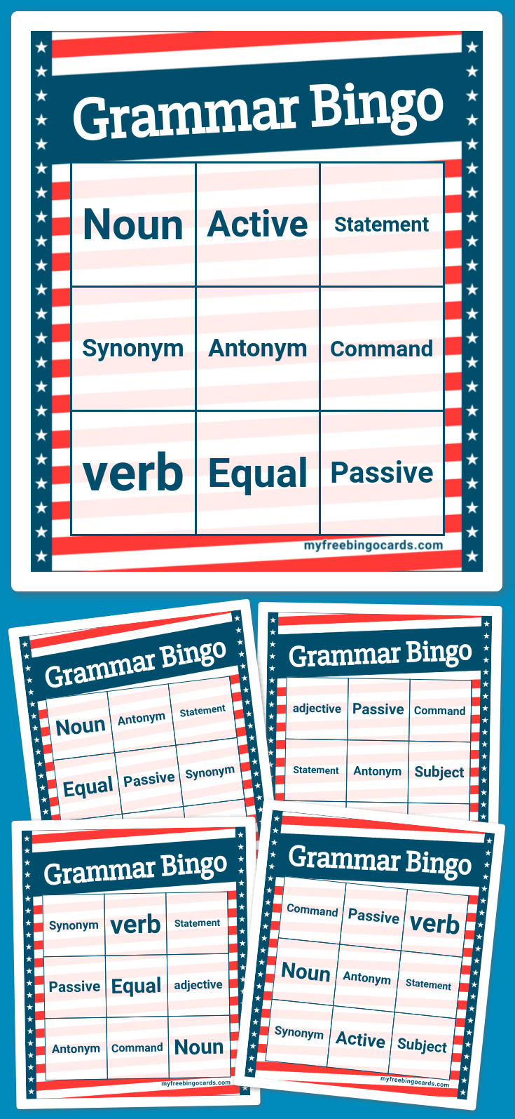 Virtual Grammar Bingo