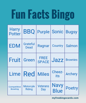 Fun Facts Bingo